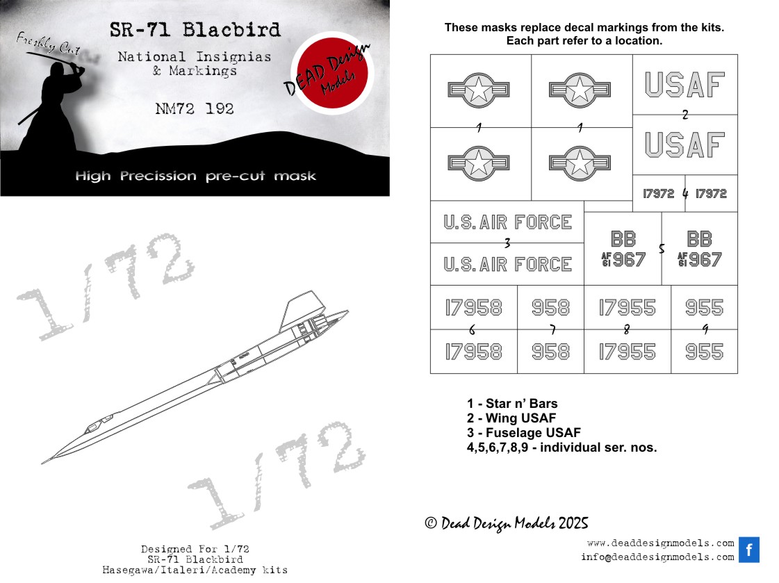 1:72 SR-71 Blackbird National Insignia Academy/Hasegawa