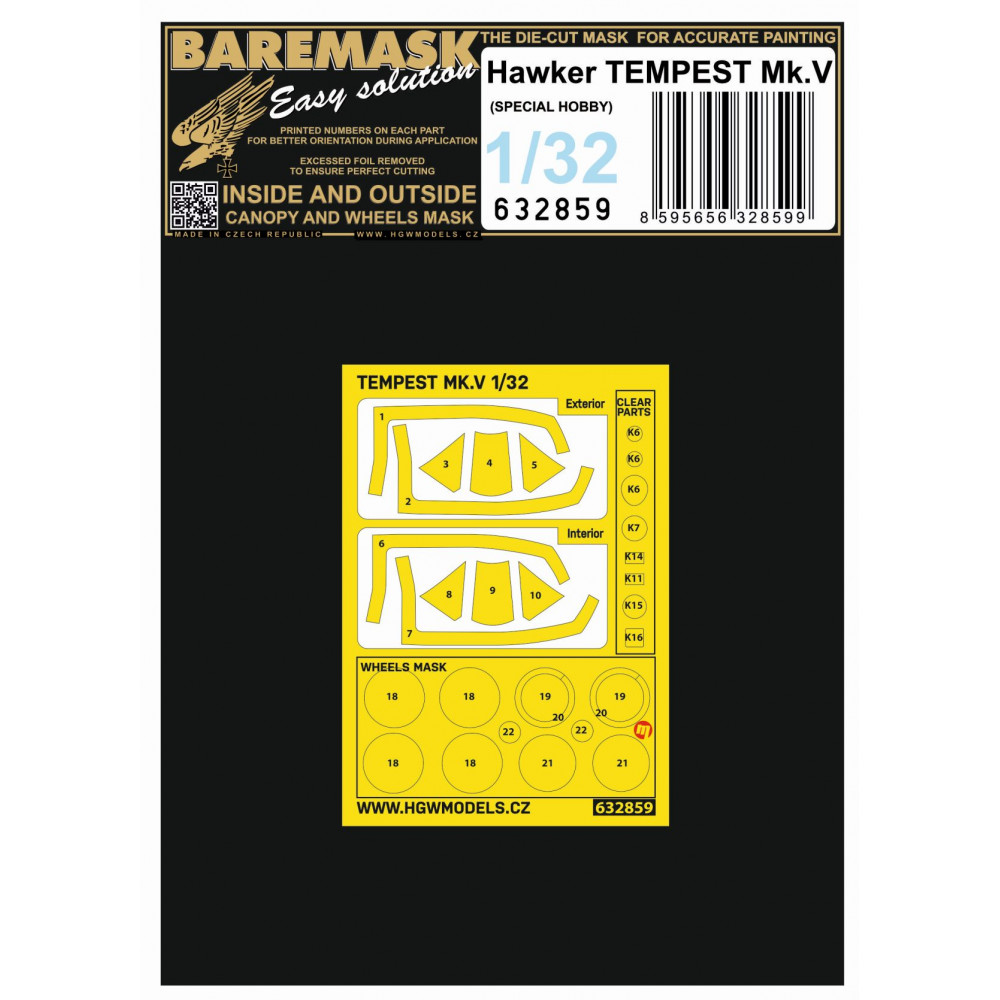 1:32 HAWKER TEMPEST MK.V - MASKS