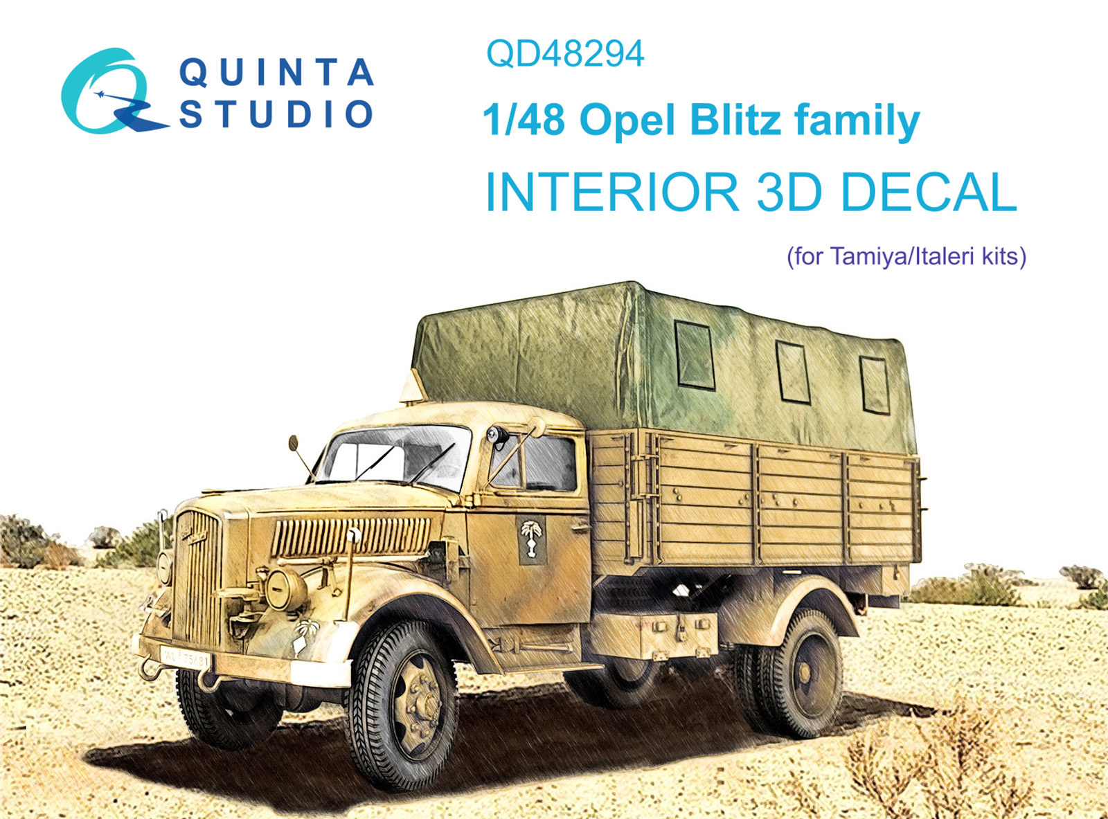 1:48 Opel Blitz family 3D-Printed & coloured Interior on decal paper ...