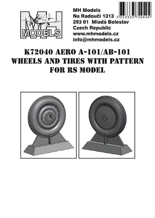 1:72 Aero A-101/Ab-101 Wheels and tires with pattern