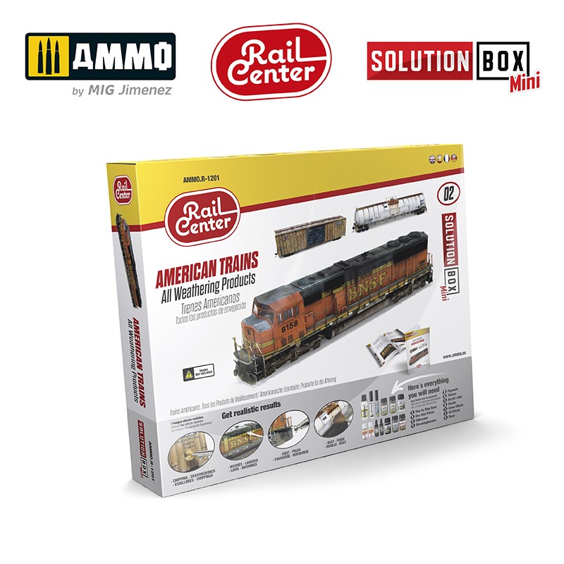 AMMO RAIL CENTER SOLUTION BOX MINI 02 – AMERICAN TRAINS. All Weathering ...