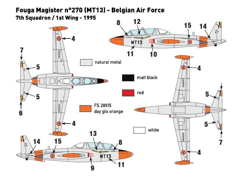 1:144 Fouga CM.170 MAGISTER Belgian AF