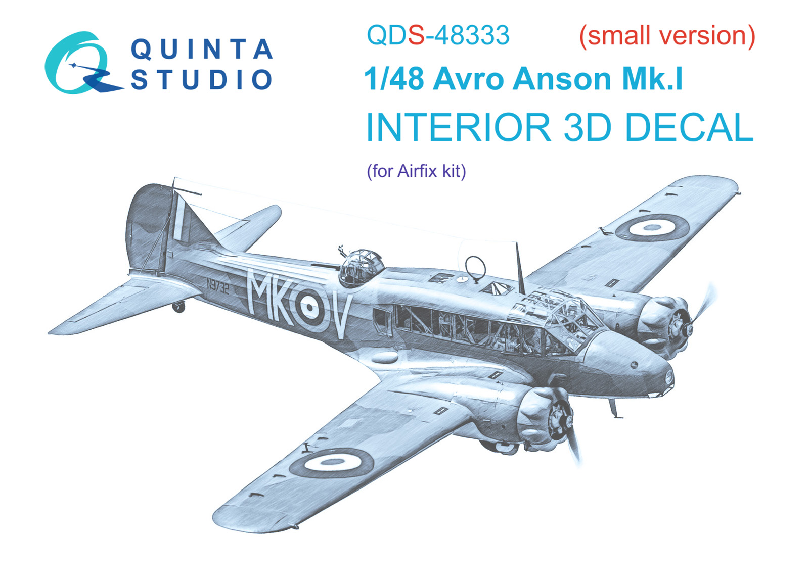 1:48 Avro Anson Mk.I 3D-Printed & coloured Interior on decal paper ...