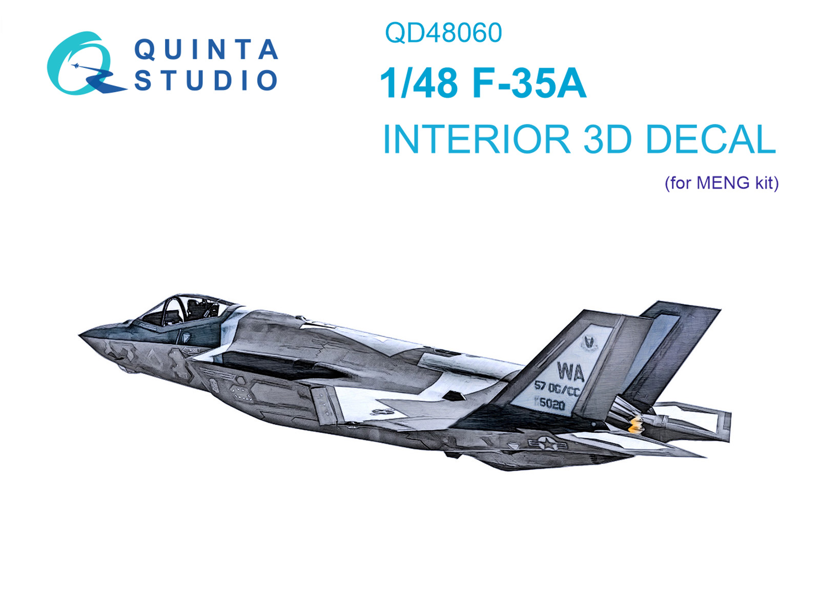 1:48 F-35A 3D-Printed & coloured Interior on decal paper (Meng)