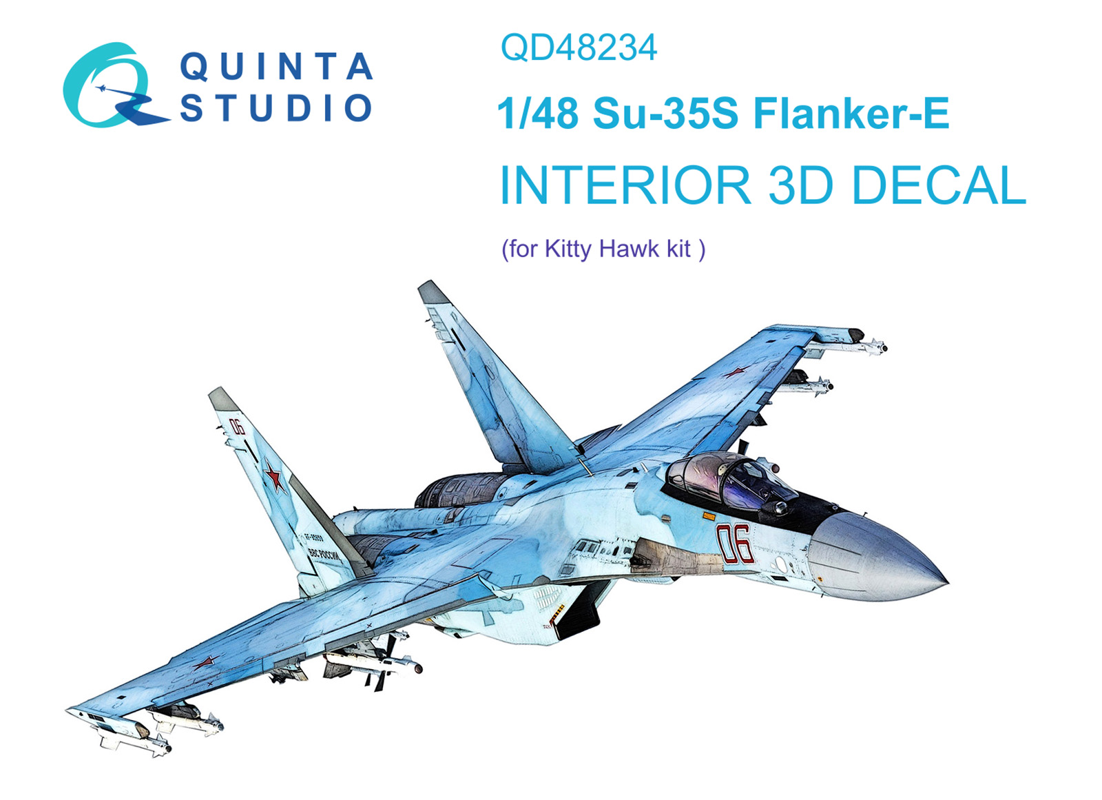 1:48 Su-35S 3D-Printed & coloured Interior on decal paper (KittyHawk)