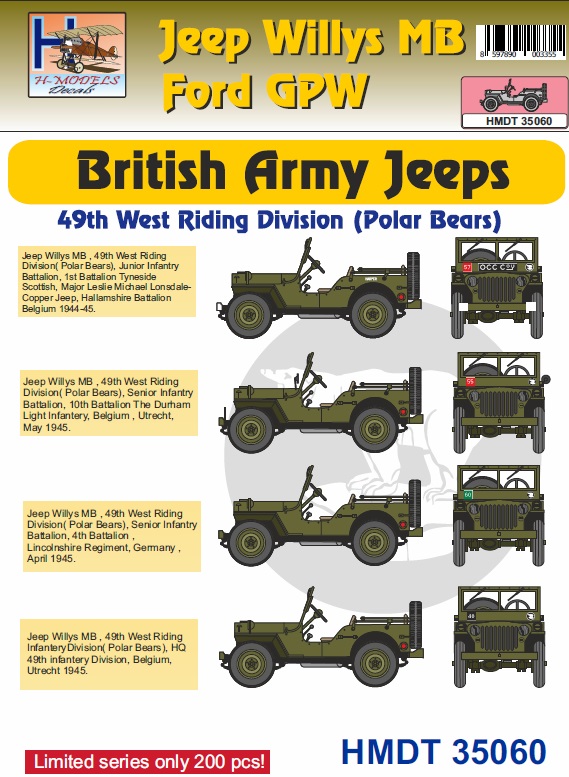 1:35 Jeep Willys MB Ford GPW - British Army Jeeps, 49th West Riging ...