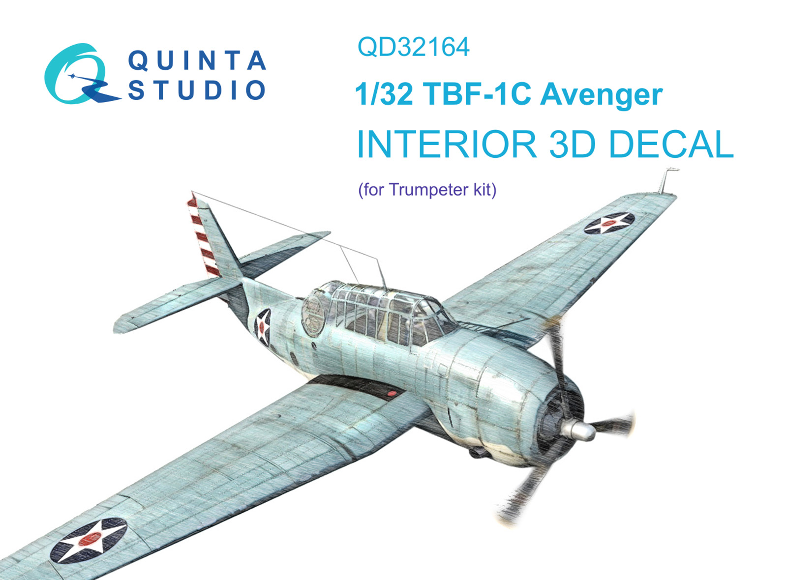 1:32 TBF-1C Avenger 3D-Printed & coloured Interior on decal paper ...
