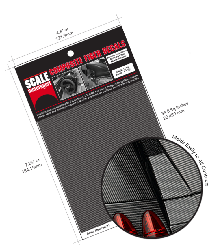1:20 Carbon Fiber Twill Weave Black on Pewter Decals