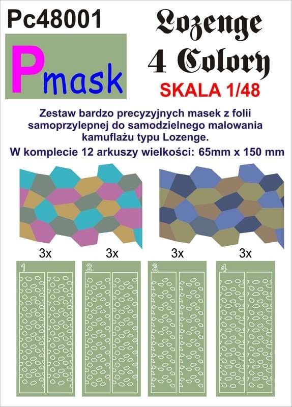 1:48 Lozenge 4 Kolory Lozenge-type 4 color camouflage masks