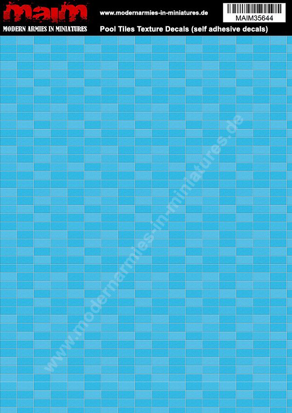 1:35 Pool Tiles Texture Decals - self adhesive