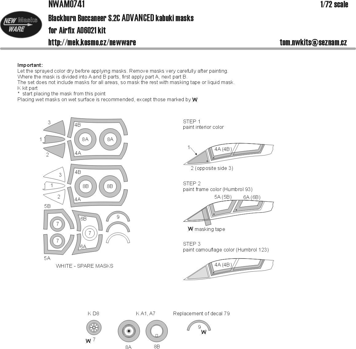 1:72 Blackburn Buccaneer S.2C Advanced kabuki masks