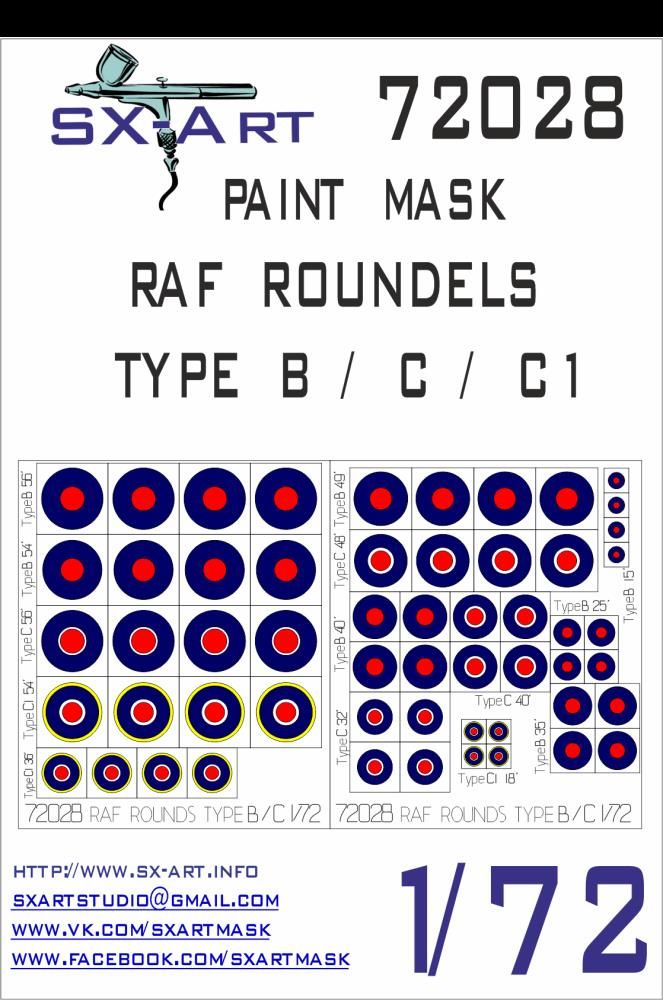 1:72 RAF Roundels Type B/C/C1 Painting Mask