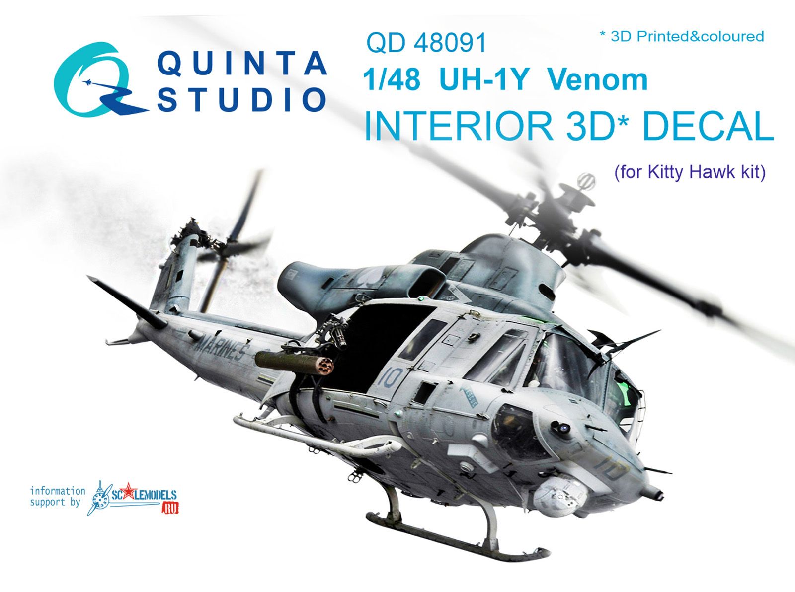 1:48 UH-1Y Venom 3D-Printed & coloured Interior on decal paper (for ...