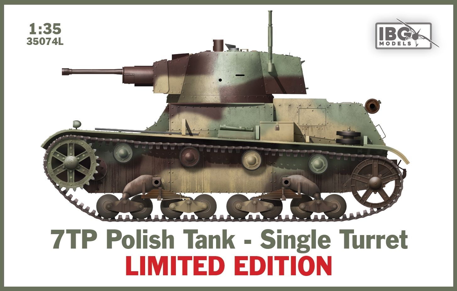 1:35 7TP Polish Tank - Single Turret LIMITED EDITION (includes Miniart ...