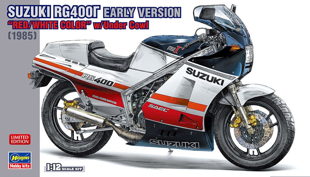 1:12 Suzuki RG400 Early Version "Red/White Color" w/Under Cowl