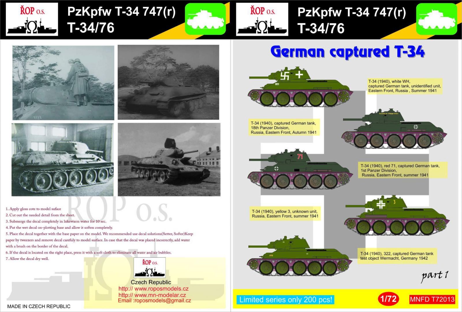 1:72 Pz.Kpfw T-34 747(r) - German captured T-34