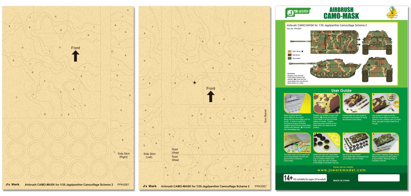 Airbrush CAMO-MASK for 1/35 Jagdpanther Camouflage Scheme 2