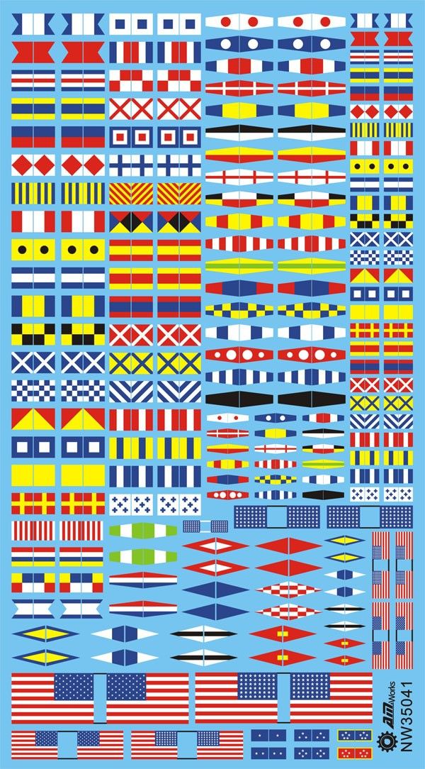 1:350/1:700 US NAVY Flags and Pennants-Small sizes