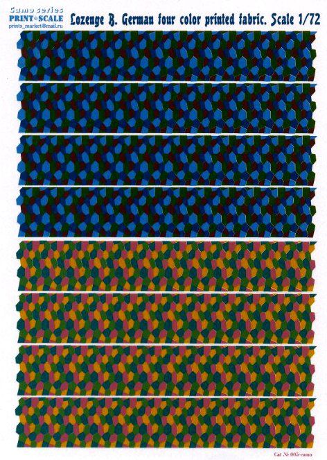 1:72 Lozenge B. German 4 color printed fabric