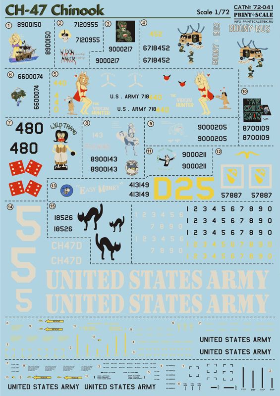 1:72 CH-47 Chinook (decals incl. stencils)