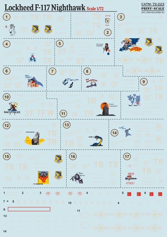 1:72 Lockheed F-117 Nighthawk (wet decals)