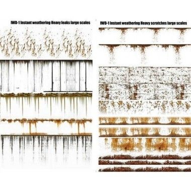 1/72-1/35 Instant Weathering Decals #1 - Heavy Scratches, Leaking Rust ...