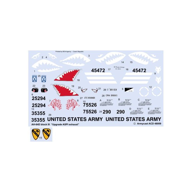 1:48 Hughes AH-64D Apache ASPI exhaust (Block III) decal set