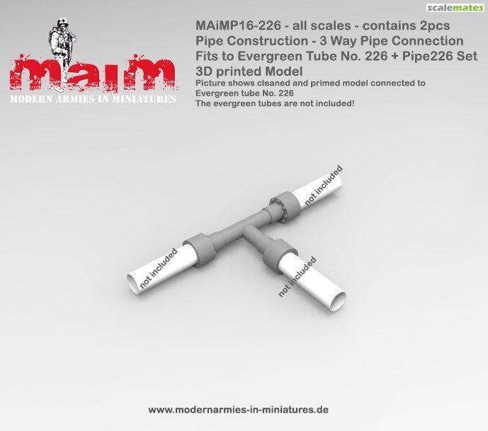 Pipe Construction - 3 Way Pipe Connection for Evergreen 226 / All Scales