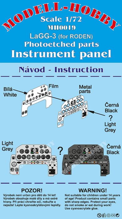 1:72 Lagg-3 Photoetched parts instrument panel for Roden ex Modell ...