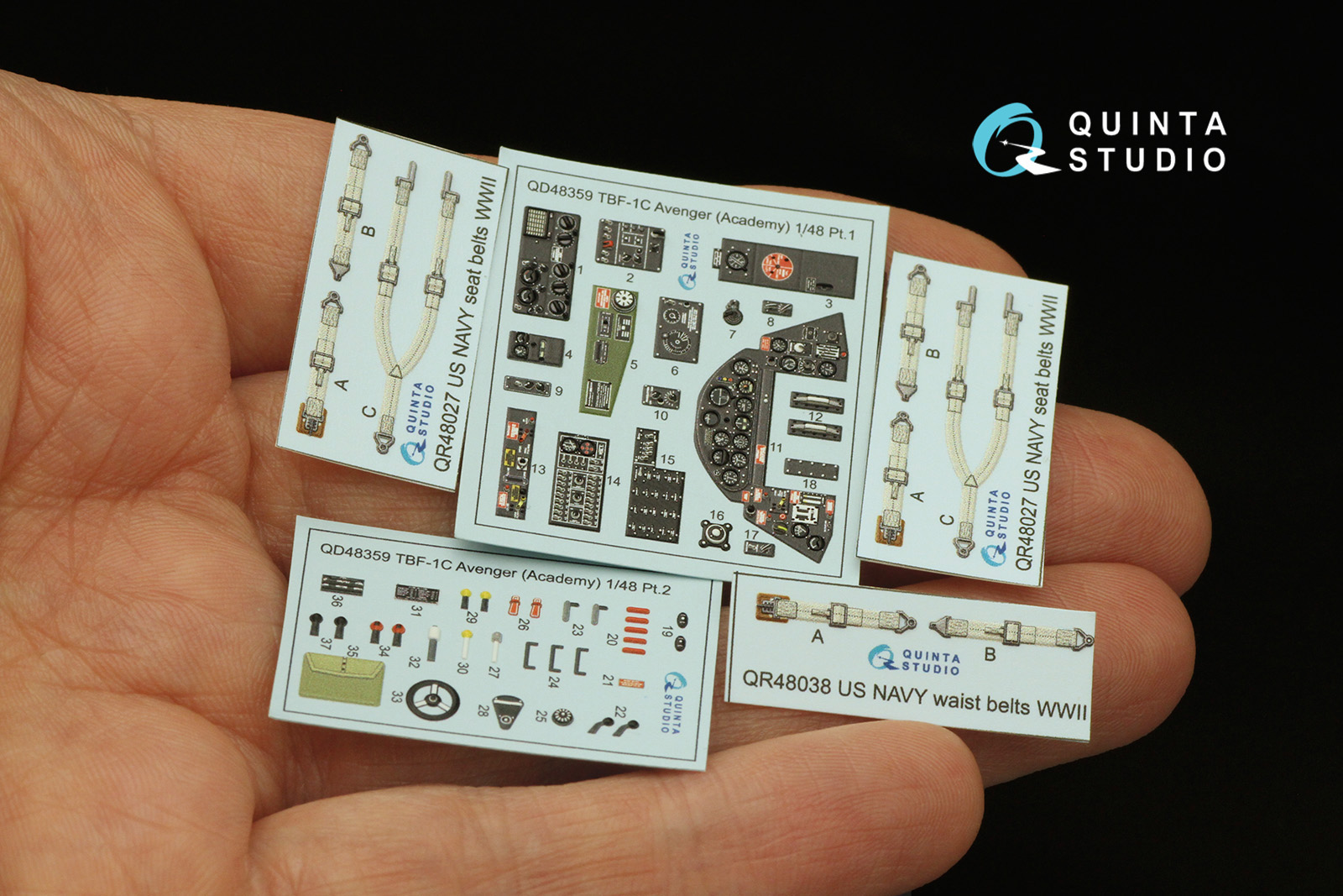 1:48 TBF-1 Avenger 3D-Printed & coloured Interior on decal paper (Academy)