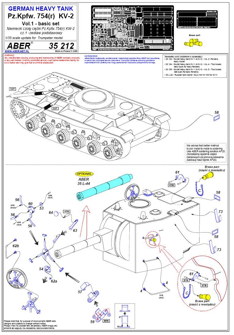 1:35 German heavy tank Pz.Kpfw. 754(r) KV-2 - vol.1 - basic set