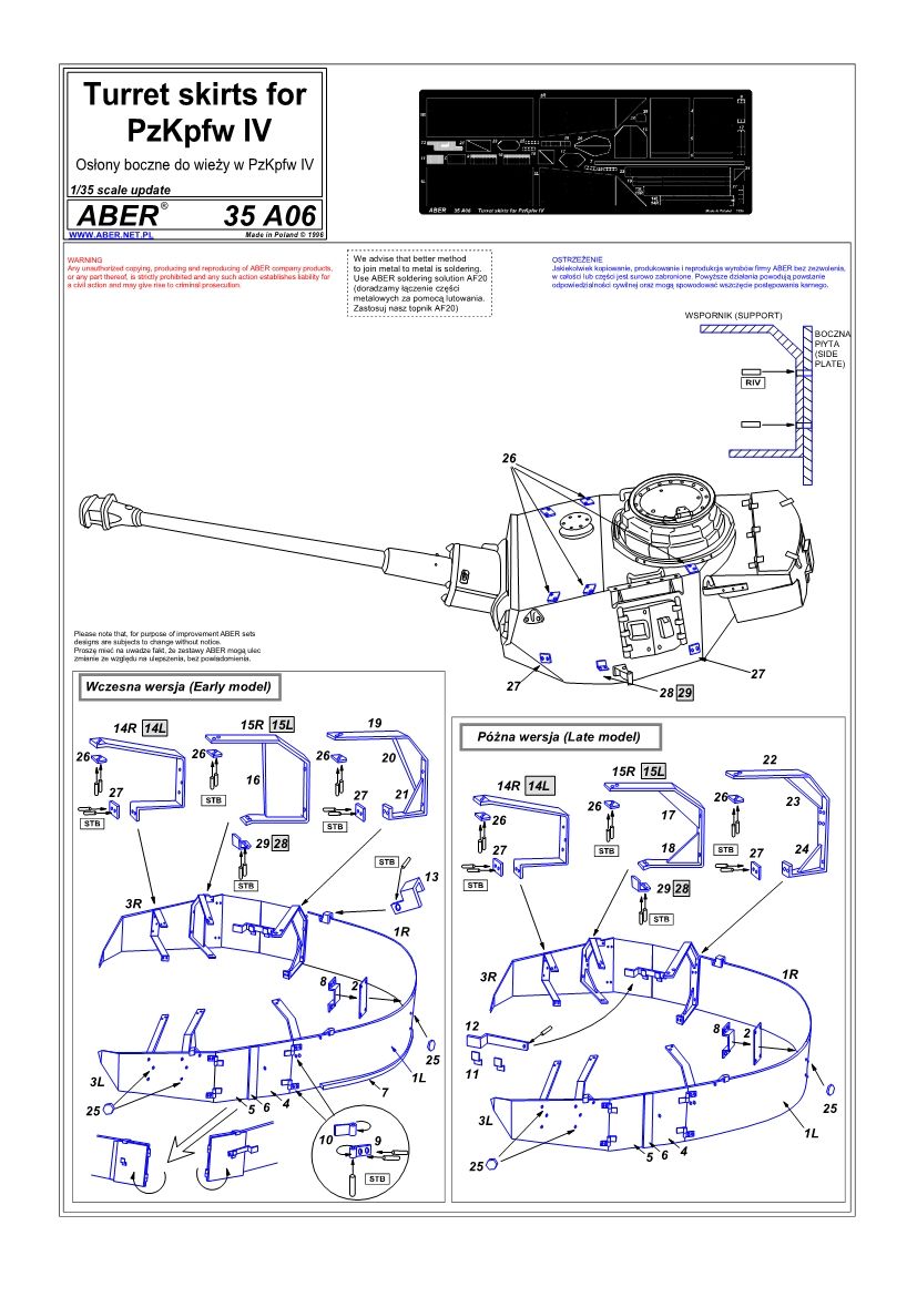 1:35 Turret skirts for PzKpfw IV