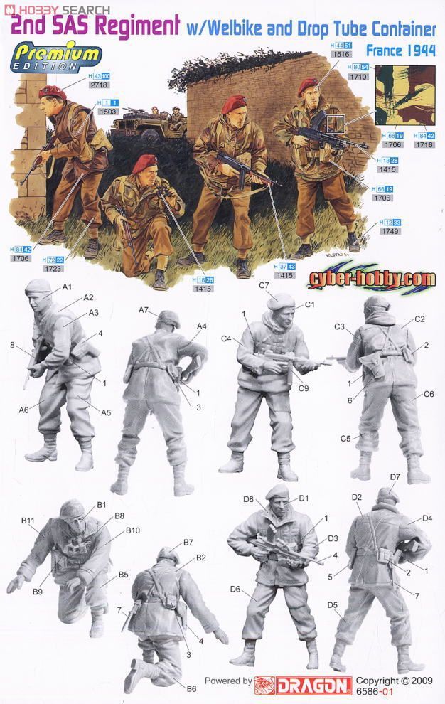 1:35 2nd SAS Regiment w/Welbike and Drop Tube Container
