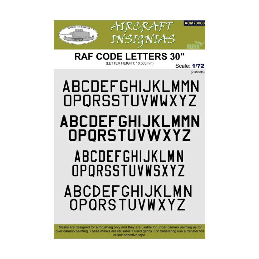 1:72 RAF Code Letters 30