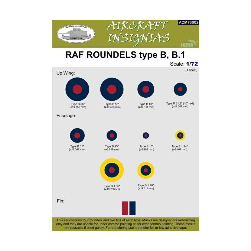 1:72 RAF Roundels type B, B.1,