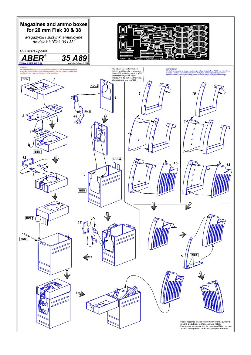 1:35 Magazines and ammo boxes for 20mm Flak 30 and 38