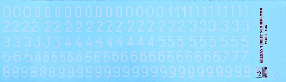 1:35 Decal German Turret numbers WWII (part 6)