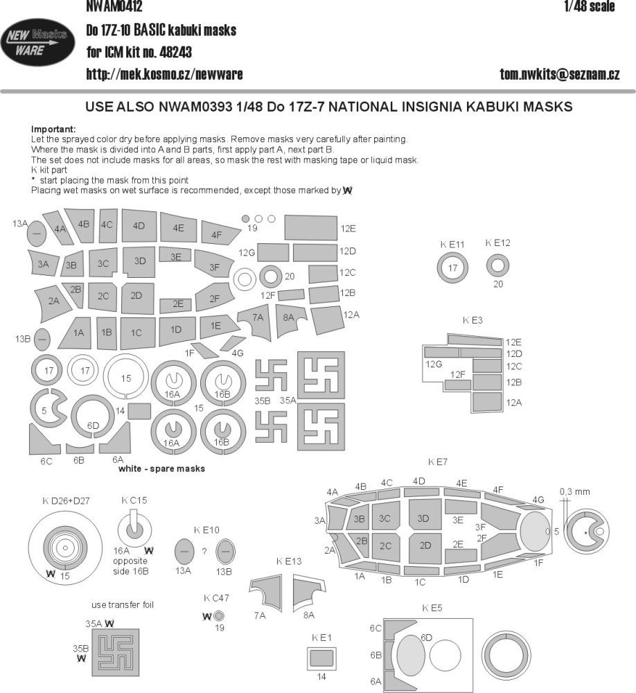 1:48 Mask Dornier Do 17Z-10 BASIC (ICM 48243)