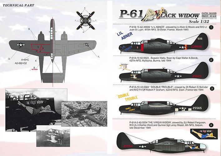1:32 P-61 Black Widow (wet decals)