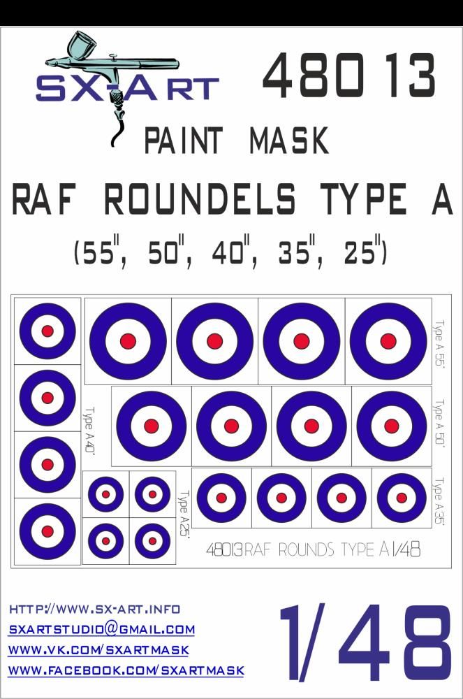 1:48 RAF Roundels Type A Painting Mask