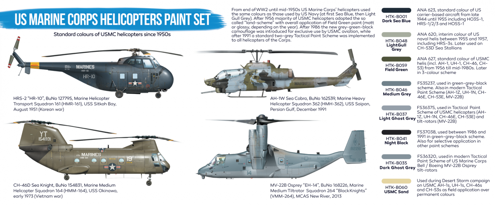 US Marine Corps Helicopters Paint Set