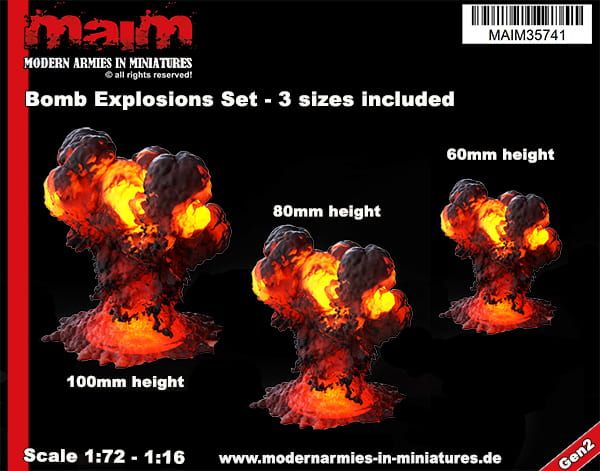 Bomb Explosions Set - 3 different Sizes / Uniscale