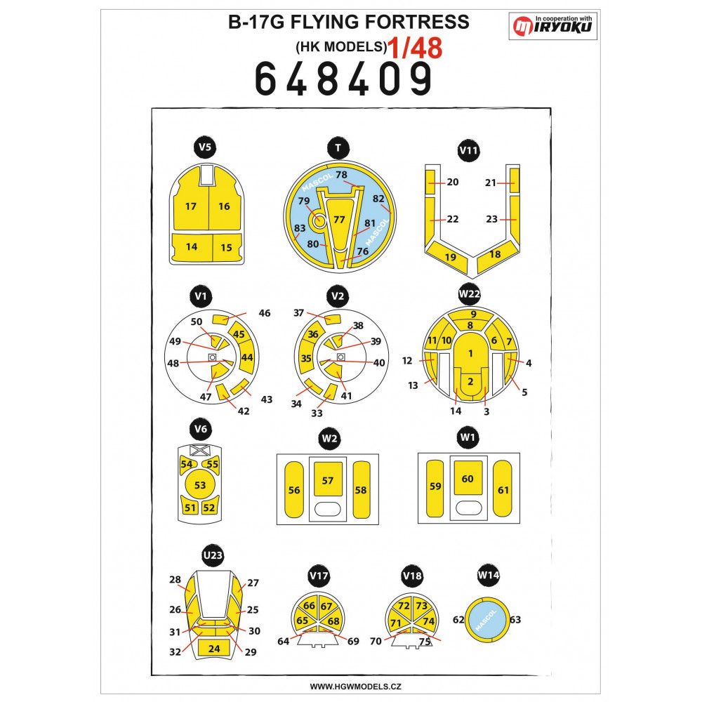 1:48 B17G FLYING FORTRESS - MASKS