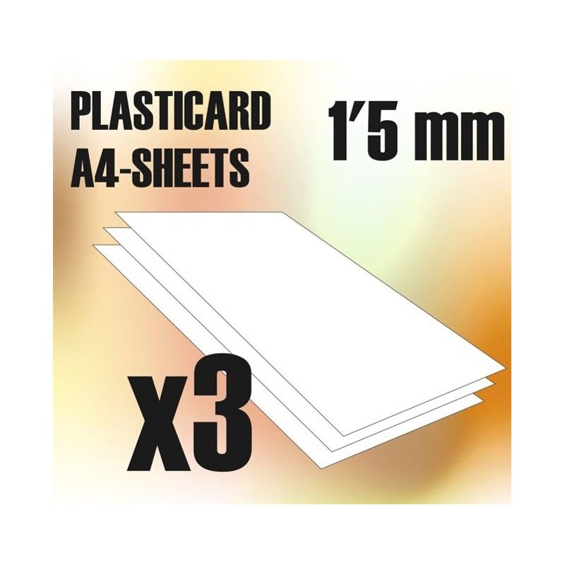 ABS Plasticard A4 - 1,5mm COMBOx3 sheets