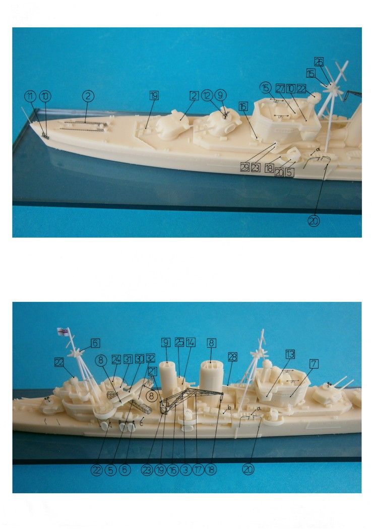 1:700 Heavy cruiser HMS Exeter 1942