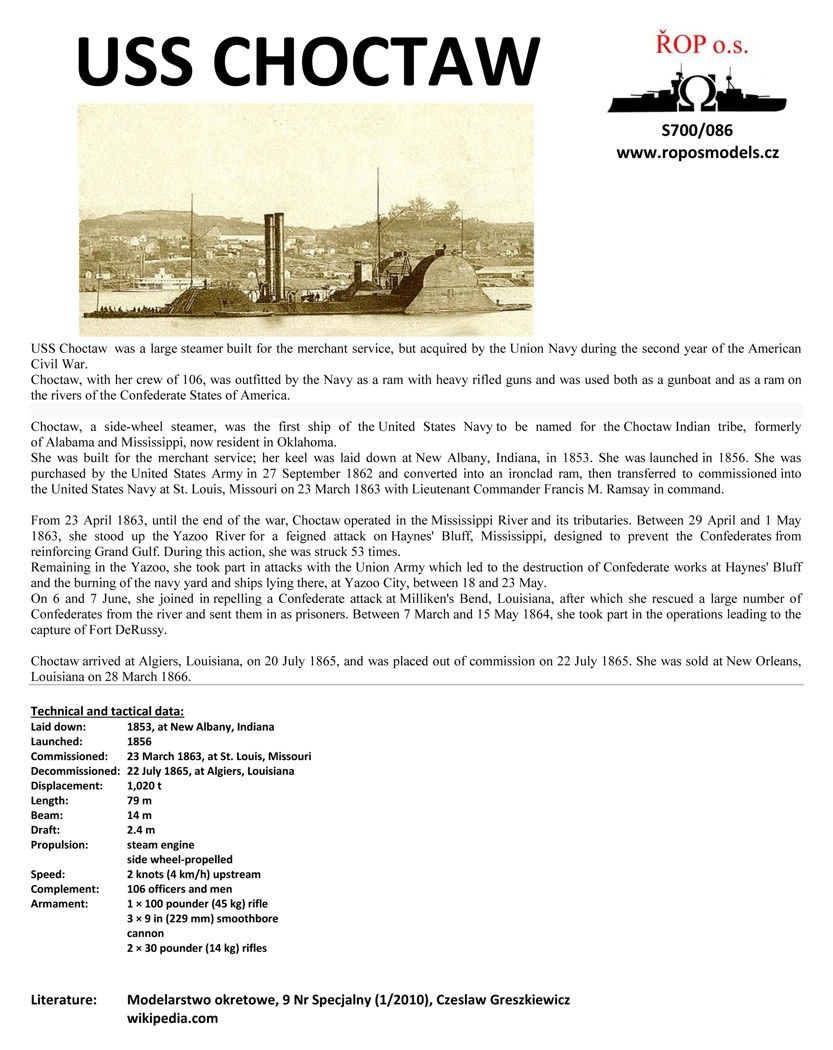 1:700 USS Choctaw 1863