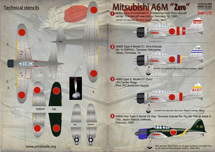 1:72 Mitsubishi A6M Zero (wet decals)