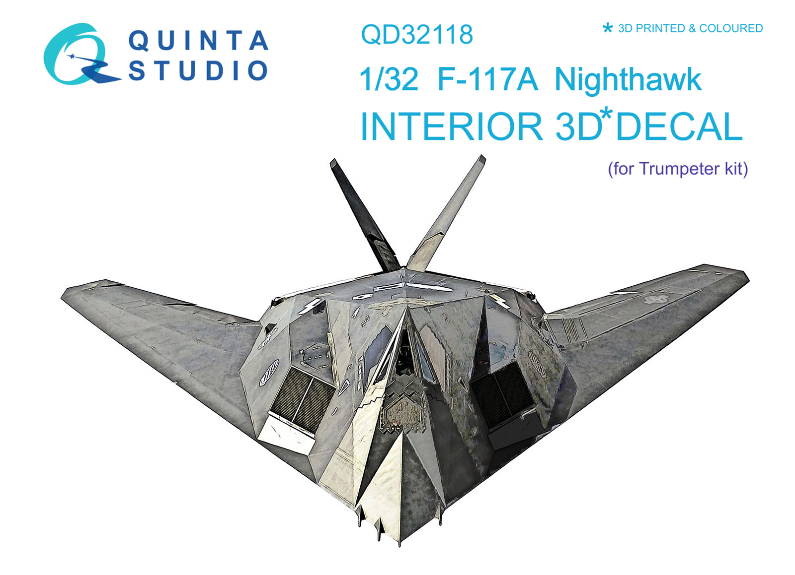 1:32 F-117A 3D-Printed & coloured Interior on decal paper (Trumpeter)