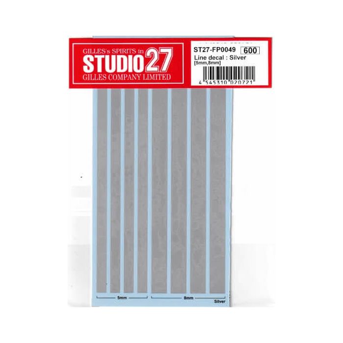 Line decal: Silver (5mm, 8mm)